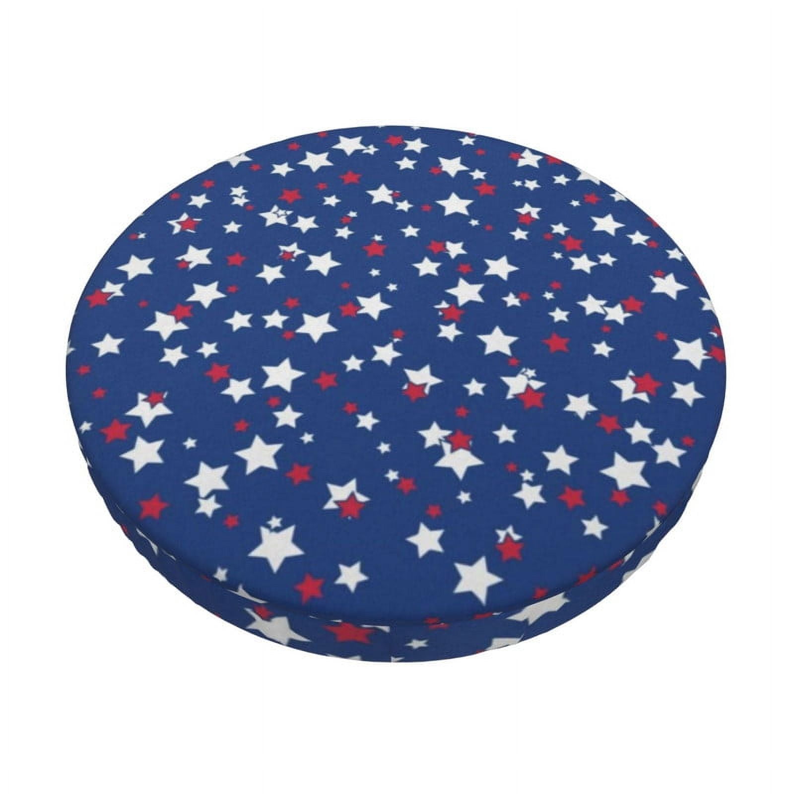Round Stool Covers,Patriotic Star Bar Stool Slipcover Round, Soft Bar ...