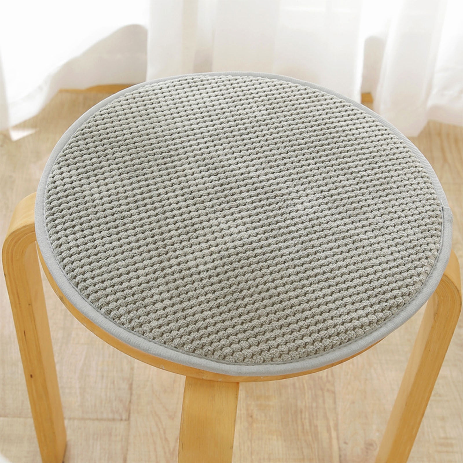 Round Stool Cushion, Solid Wood Chair, Seat Pad, Flock Material ...
