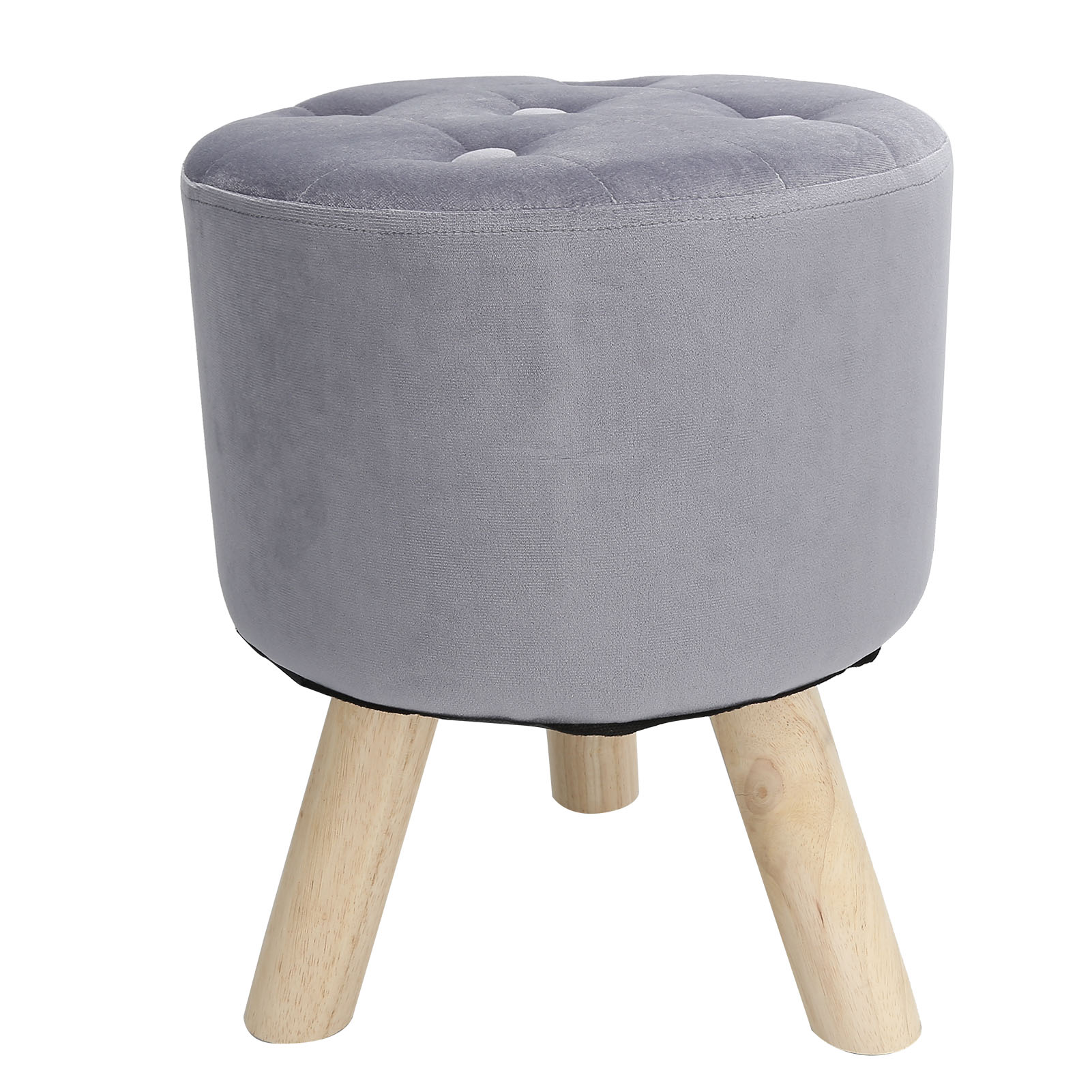 Round Stool Upholstered Dressing Side Table Foot Seat for Living Room ...