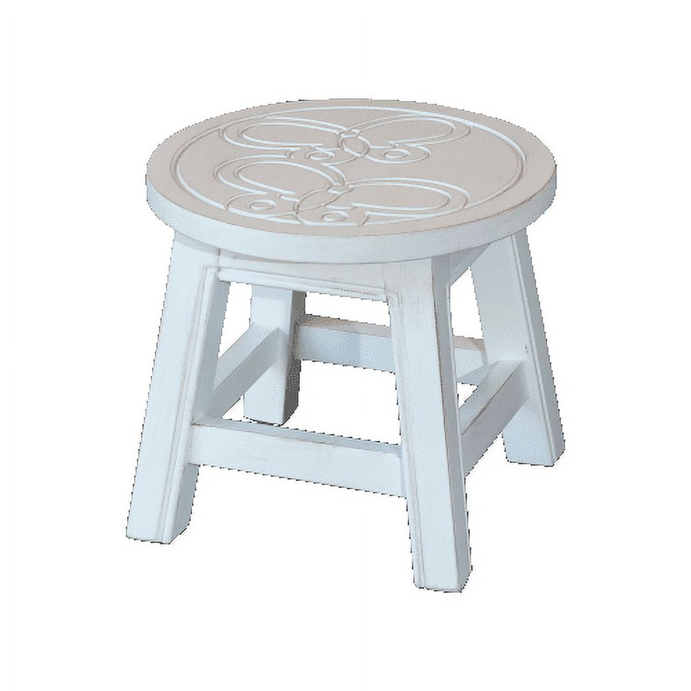 Round Stool, Wooden Step Stool, Shoe Stool for Living Room, Bedroom, 11 ...