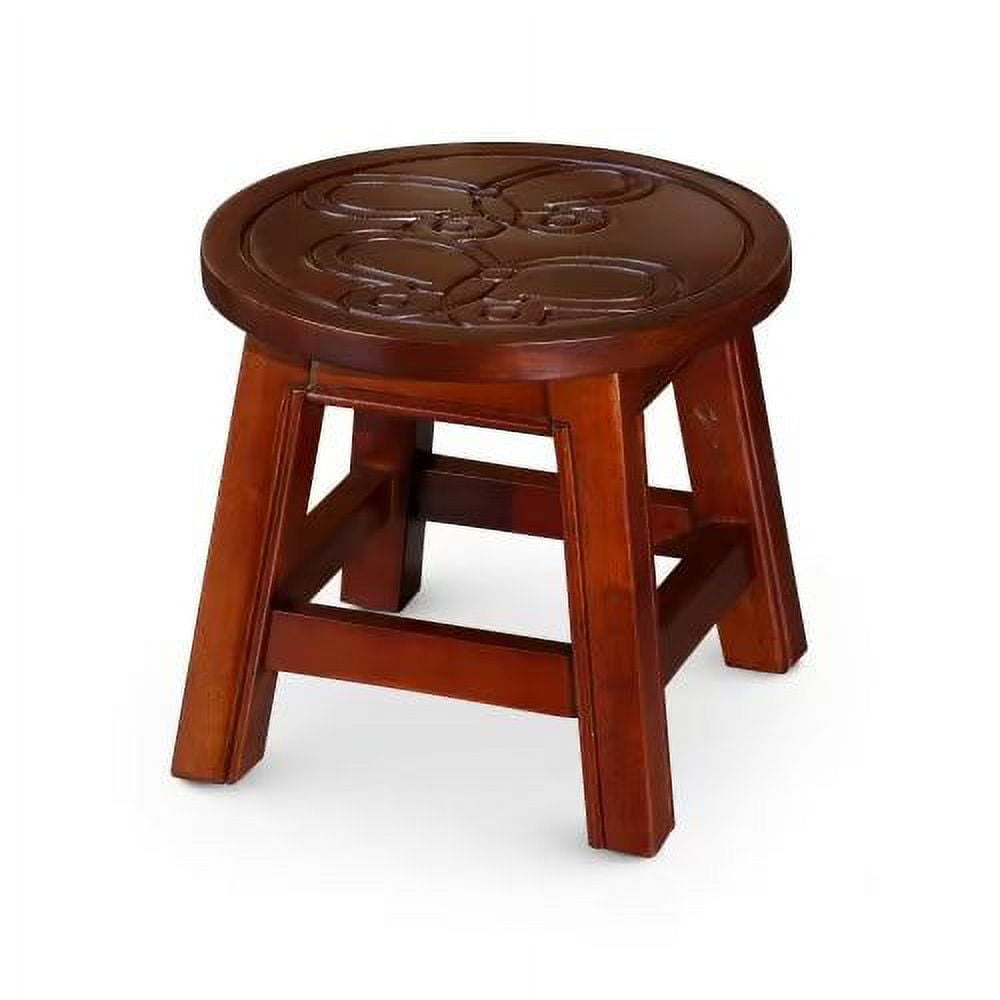 Round Stool, Wooden Step Stool, Shoe Stool for Living Room, Bedroom, 11 ...