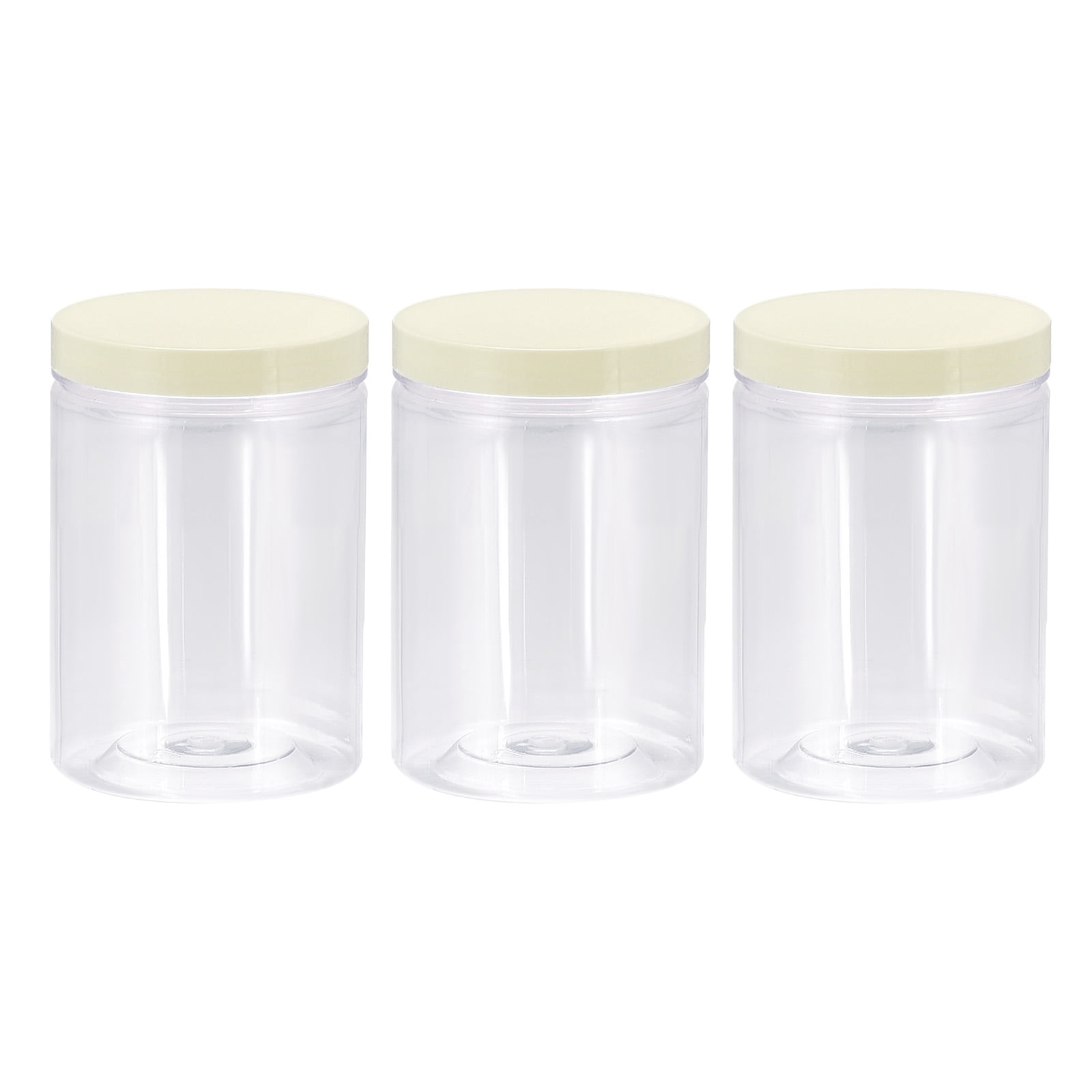 Round Storage Display Case Acrylic Plastic Storage Box, 8.2x12cm Beige ...