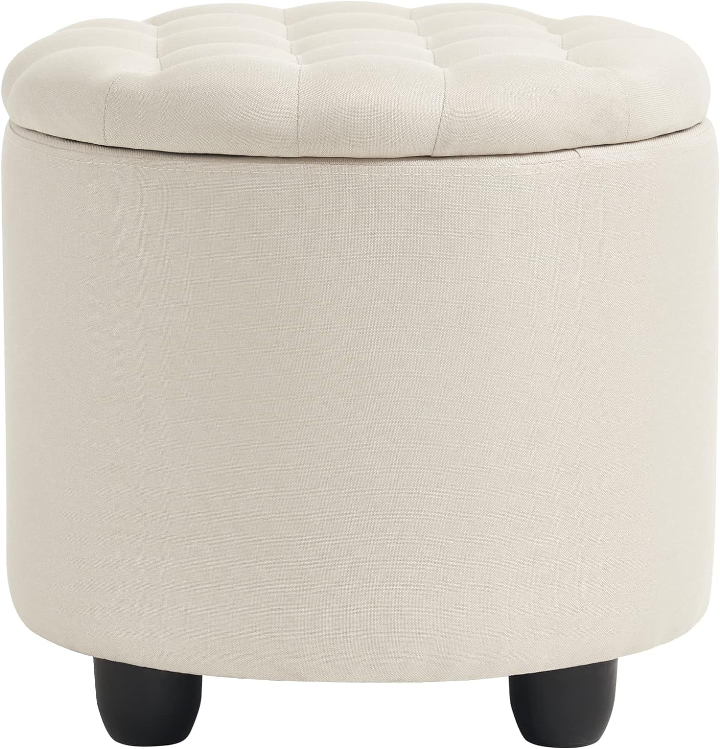 Round Storage Ottoman with Cover Lid, Tufted Round Ottoman with Storage ...
