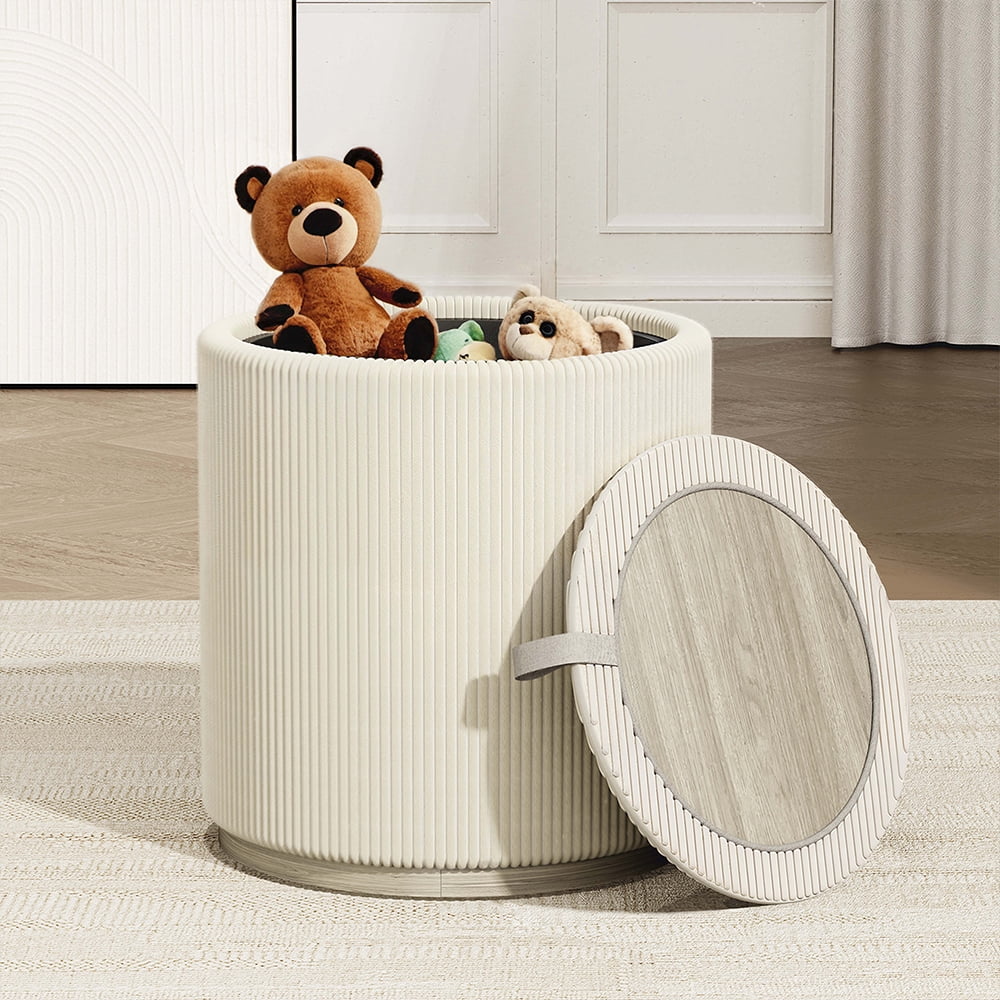 Round Storage Stools＆Ottomans Makeup Vanity Organizer Chair with ...