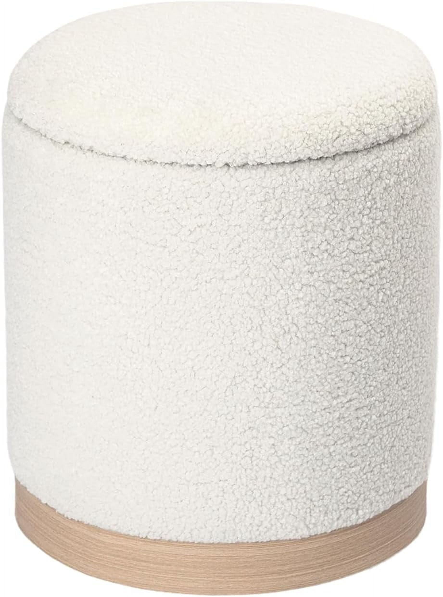 Round Storage with Removable Lid, Small Upholstered Padded Vanity Foot ...