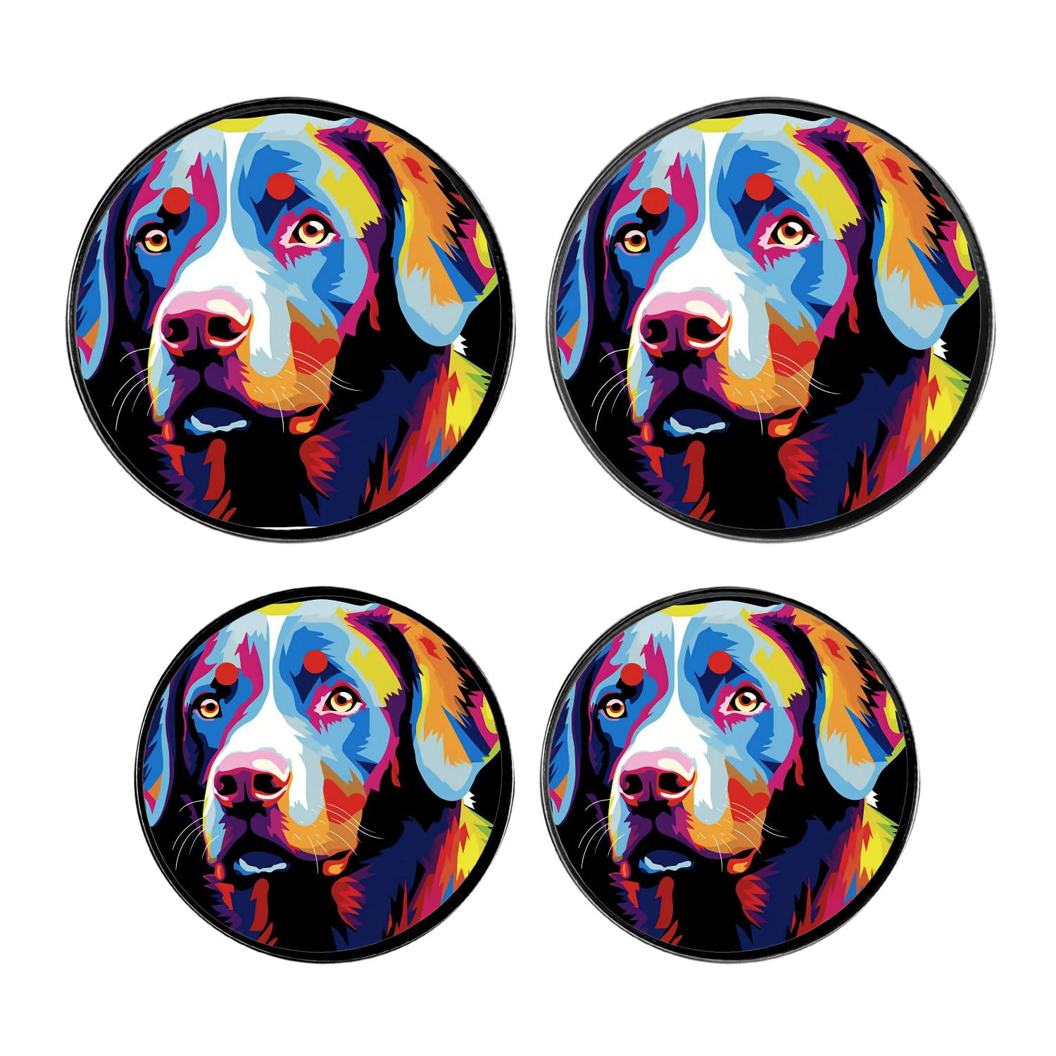 Round Stove Burner Covers 4 Pcs,Colorful Art Dog Head Beautiful Design ...