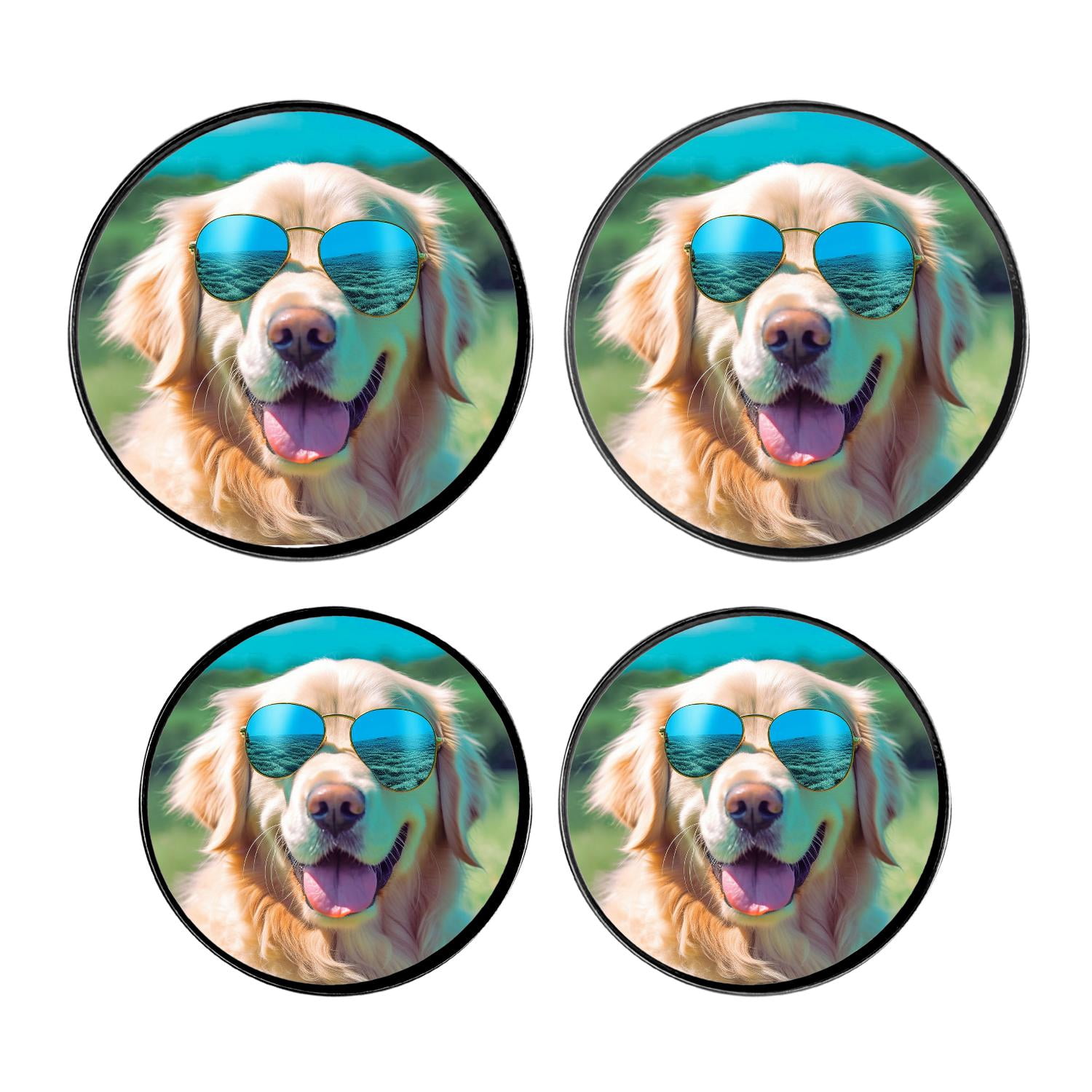 Round Stove Burner Covers 4 Pcs,Cool Golden Retriever Dog 2 Lovely ...