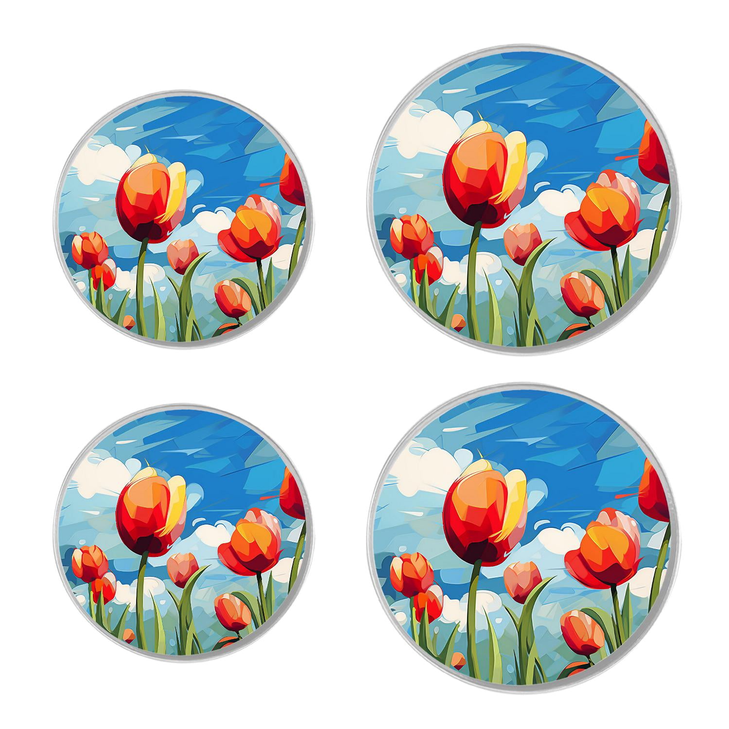 Round Stove Burner Covers 4 Pcs Metal Electric Stove Burner Covers ...