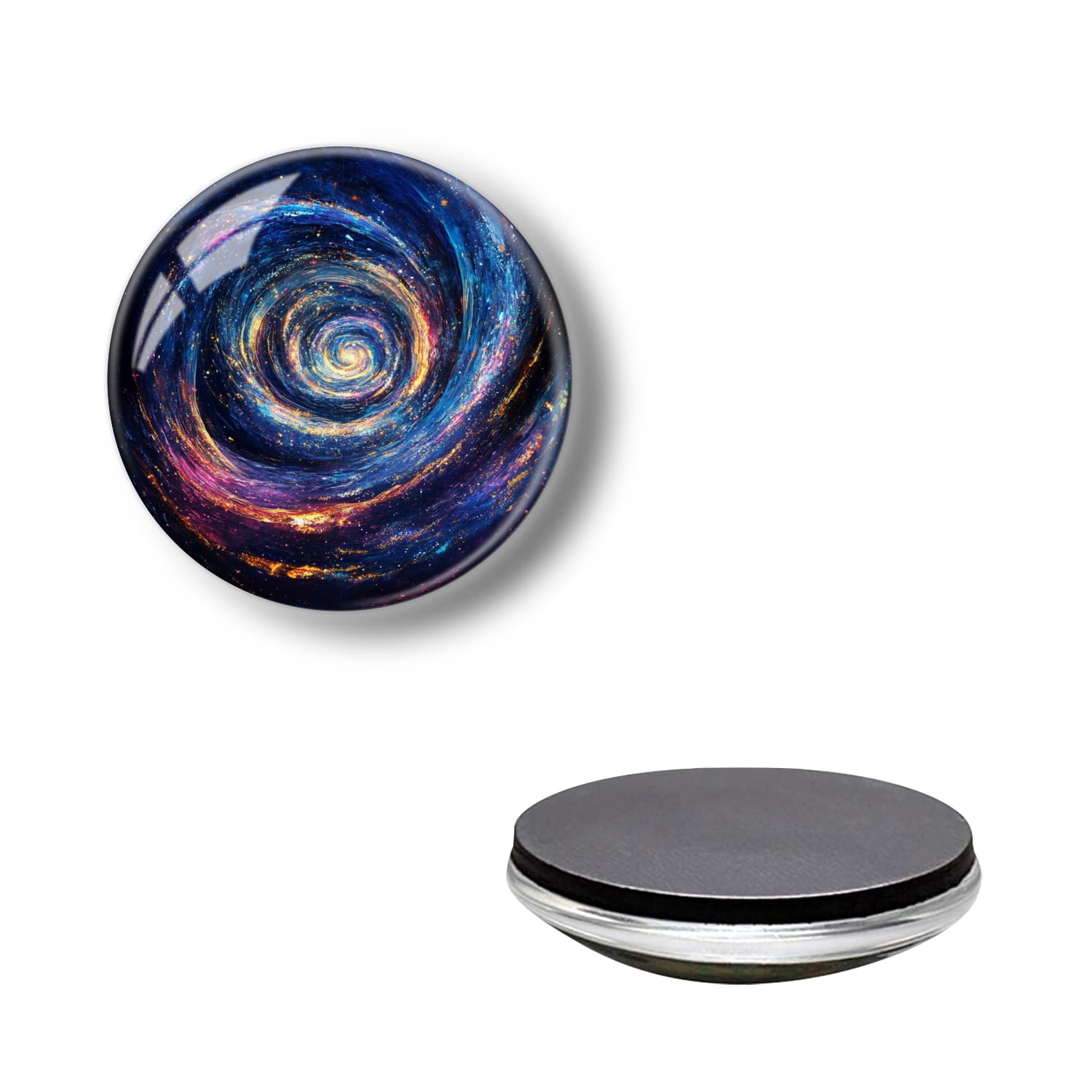 Round Strong Magnetic Glass Refrigerator Magnets, Gorgeous Cosmic ...