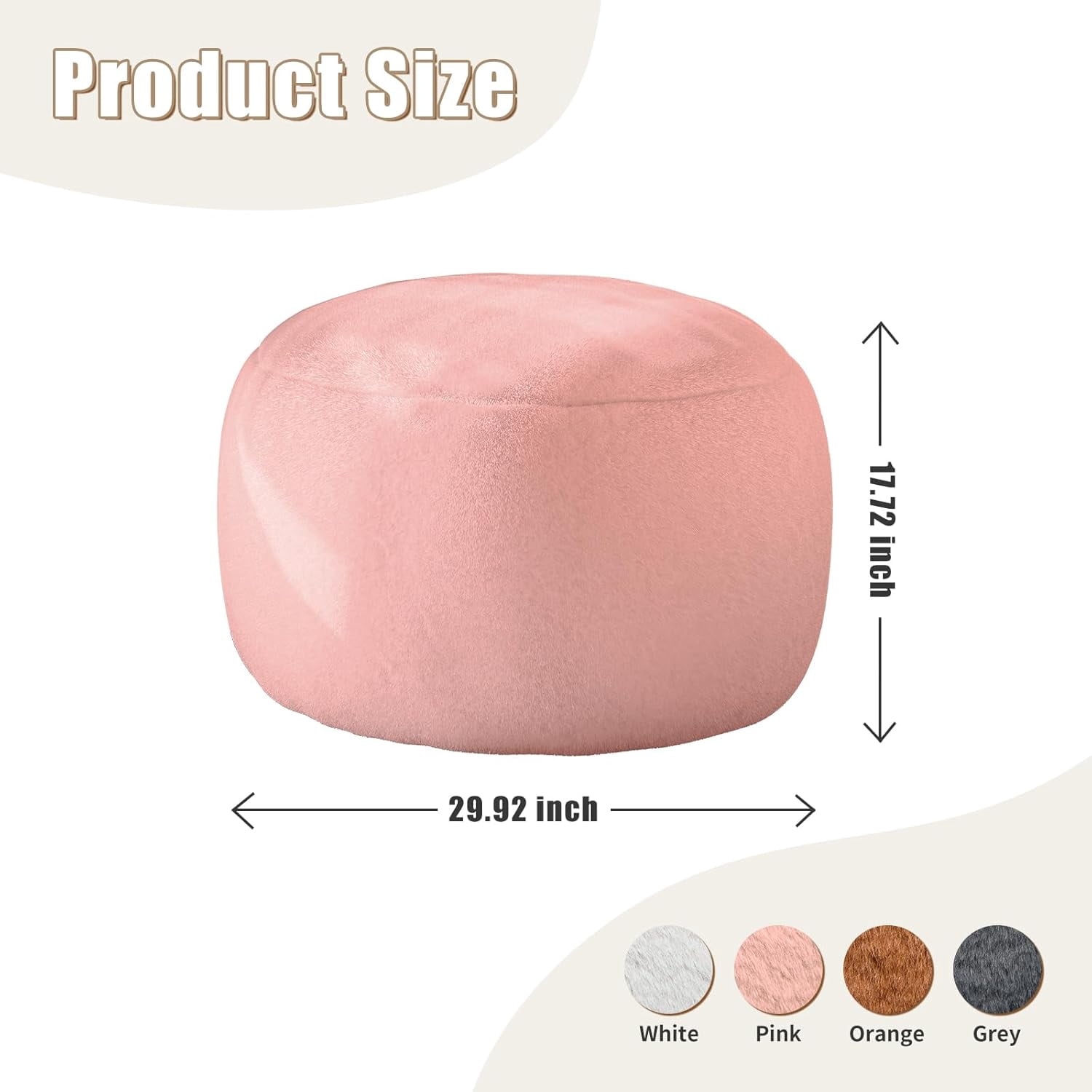 Round Stuffed Pouf Ottoman for Foot Rest, A Round Modern Foam Filled ...