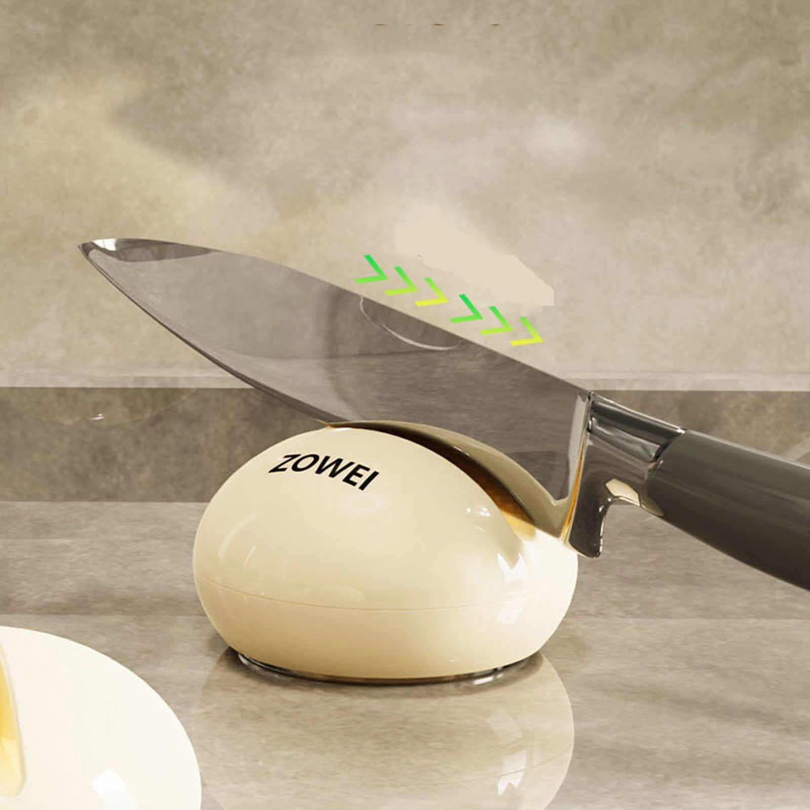 Round Suction Cup Knife Sharpener, Plastic/Steel Blade Honing Tool ...