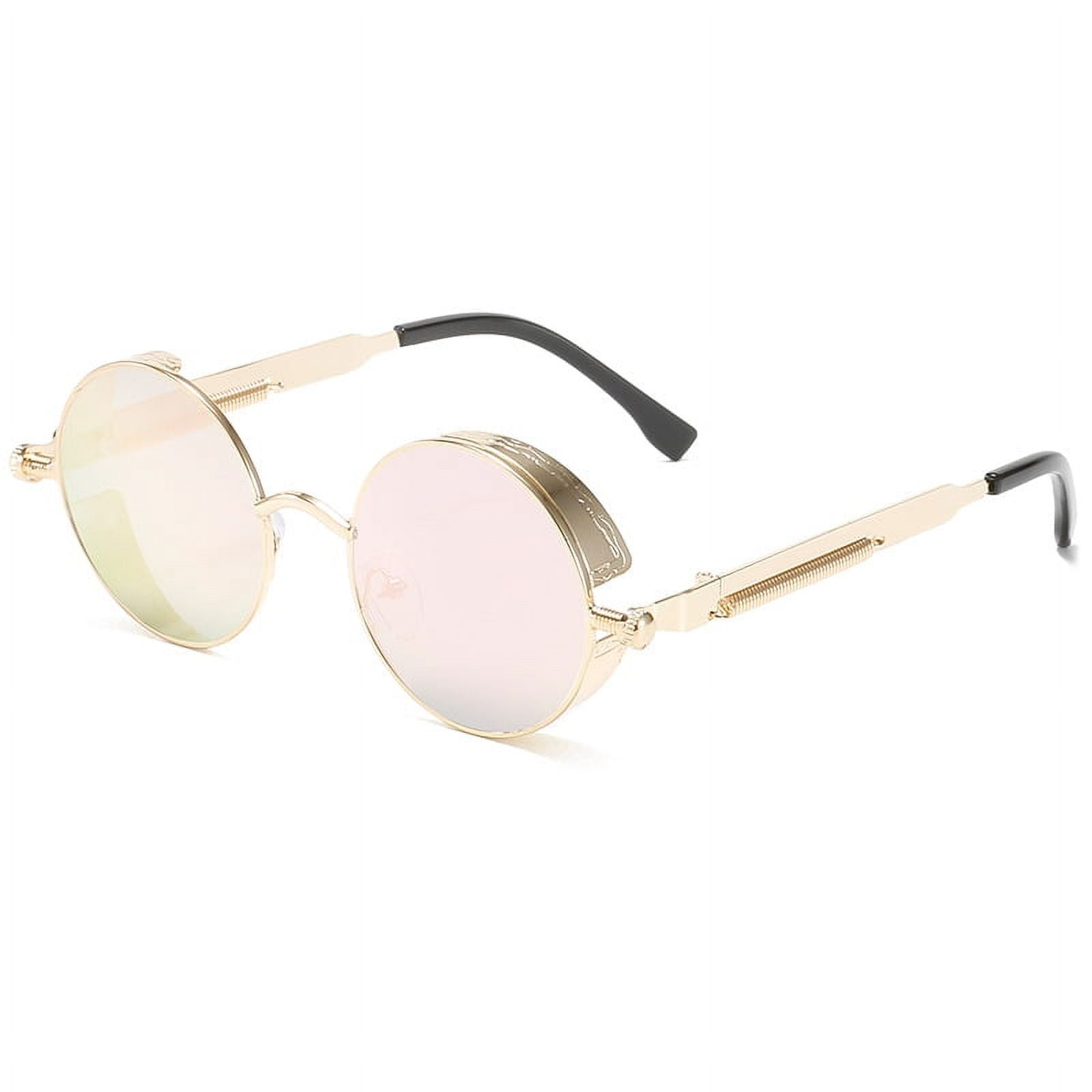 Round Sunglasses Metal Spring Feet UV Proof Stylish Cool Sunglasses for ...