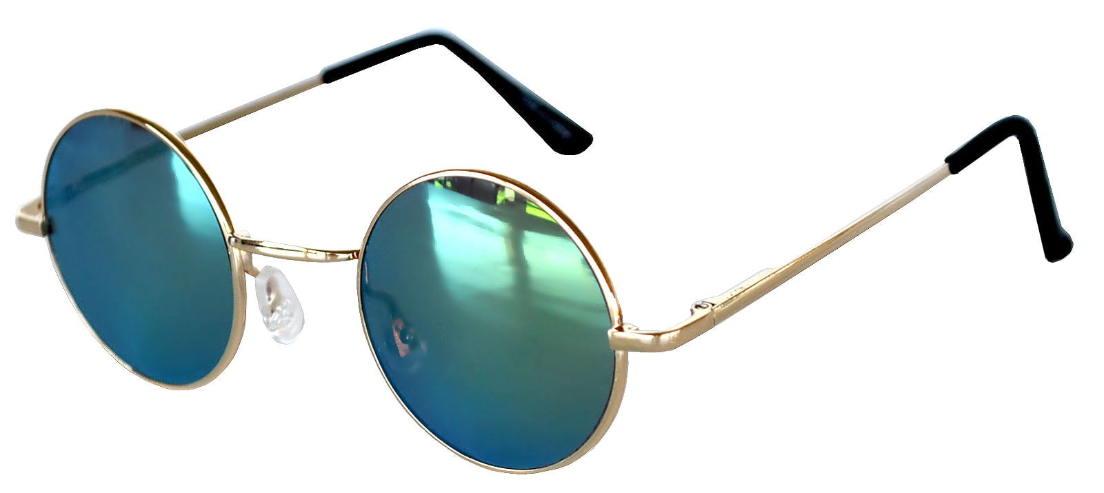 Round Sunglasses - Small (43mm) Gold Frame / Yellow Mirror Lens ...