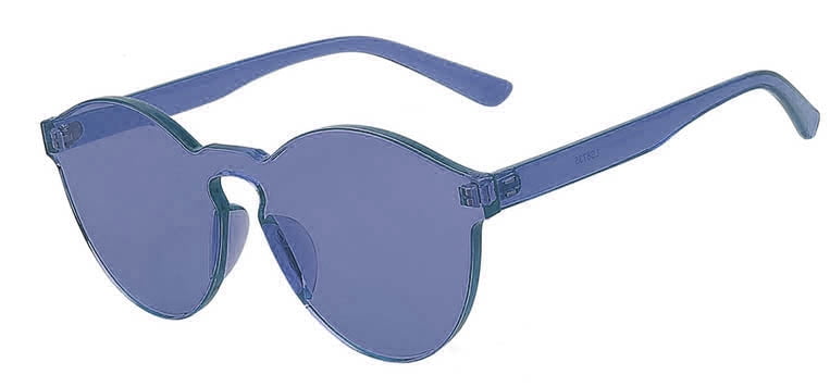 Round Sunglasses - Transparent Blue - Walmart.com