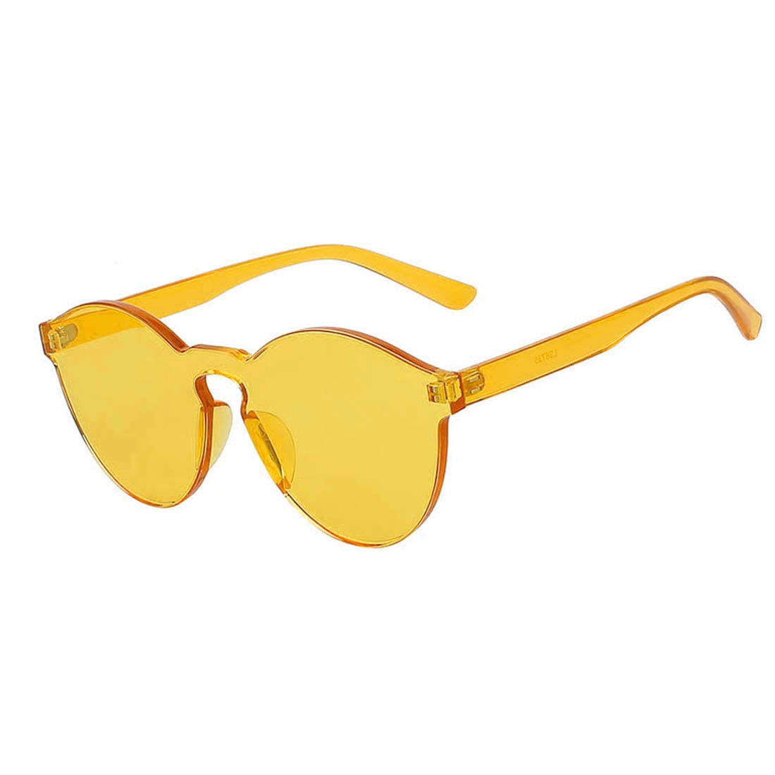 Round Sunglasses - Transparent Dark Yellow - Walmart.com