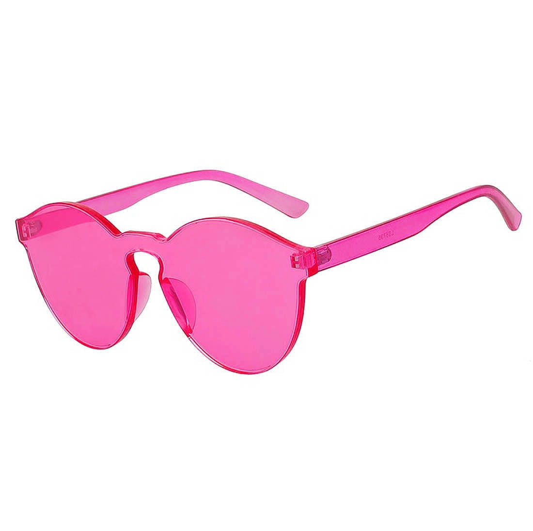 Round Sunglasses - Transparent Pink - Walmart.com