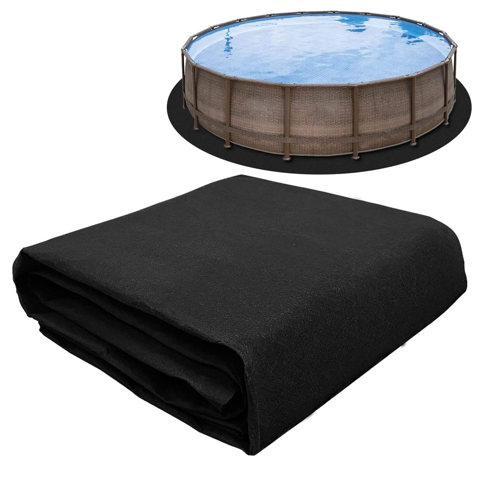 Round Swimming Pool Mat, 4 Meter Felt Liner Pad, Black, Ground Pool ...
