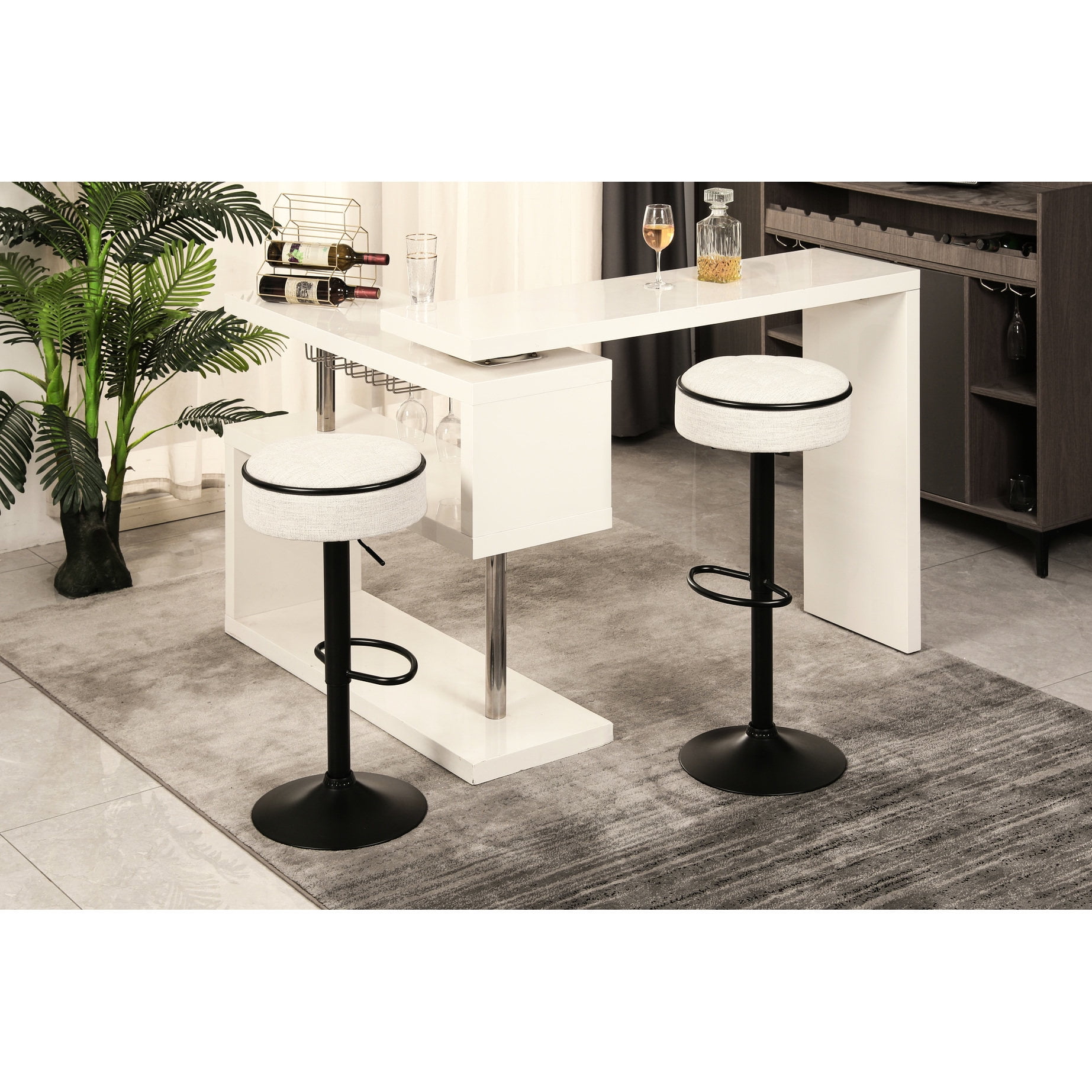 Round Swivel Bar Stools | 360° Turn & 28 - 36.2 inch Height Range | Off ...