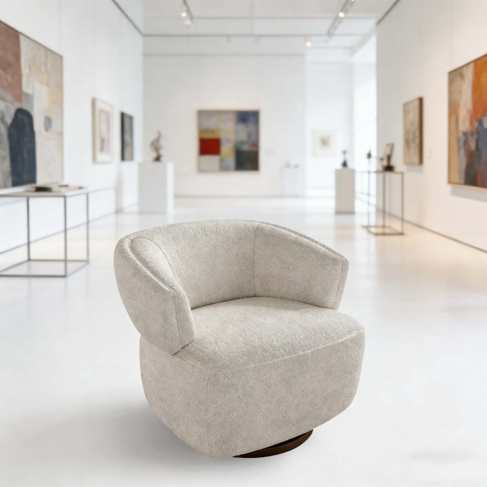 Round Swivel Chair, Swivel Accent Chairs for Living Room, Barrel Chair ...