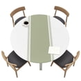 Round Table Cloth with Elastic Fitted Edged, Simplistic Art Sage Green ...