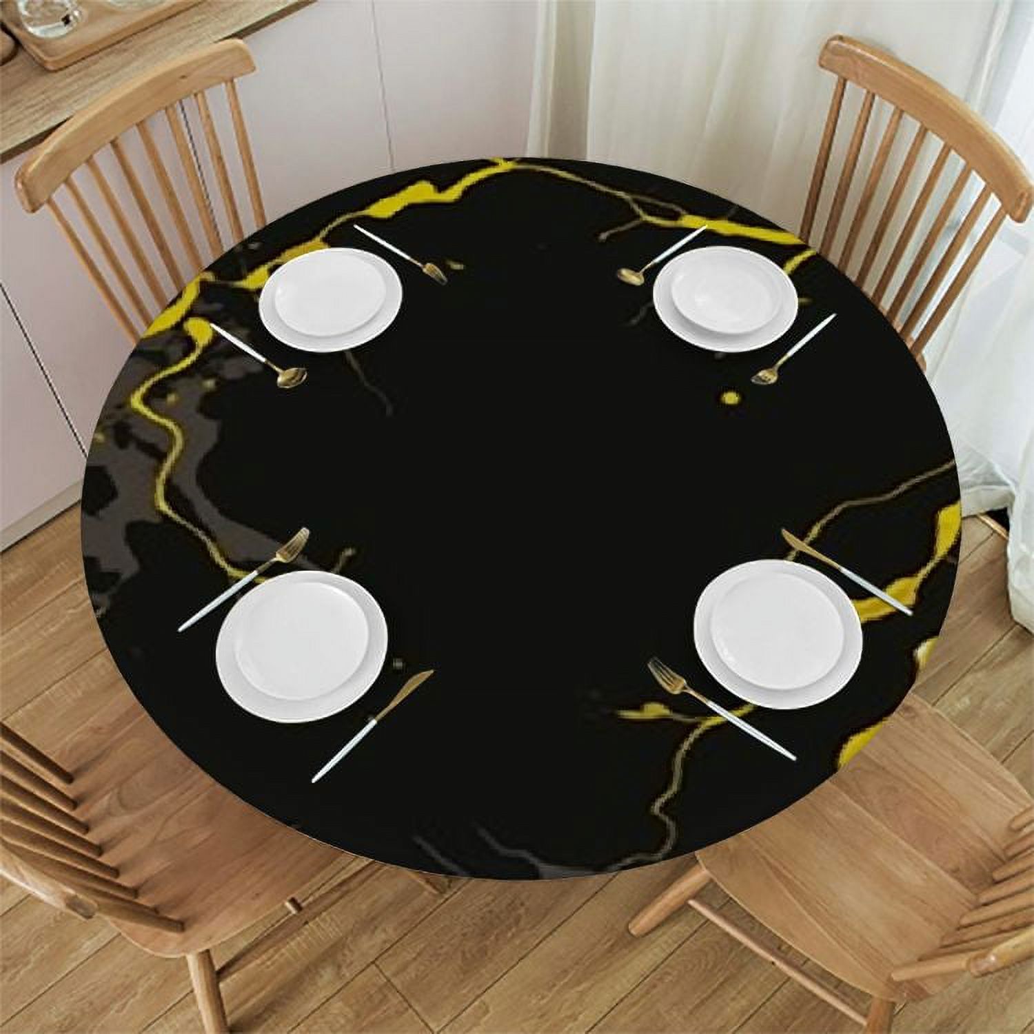 Round Table Cover Elastic Tablecloth Vinyl Fitted Table Cover ...