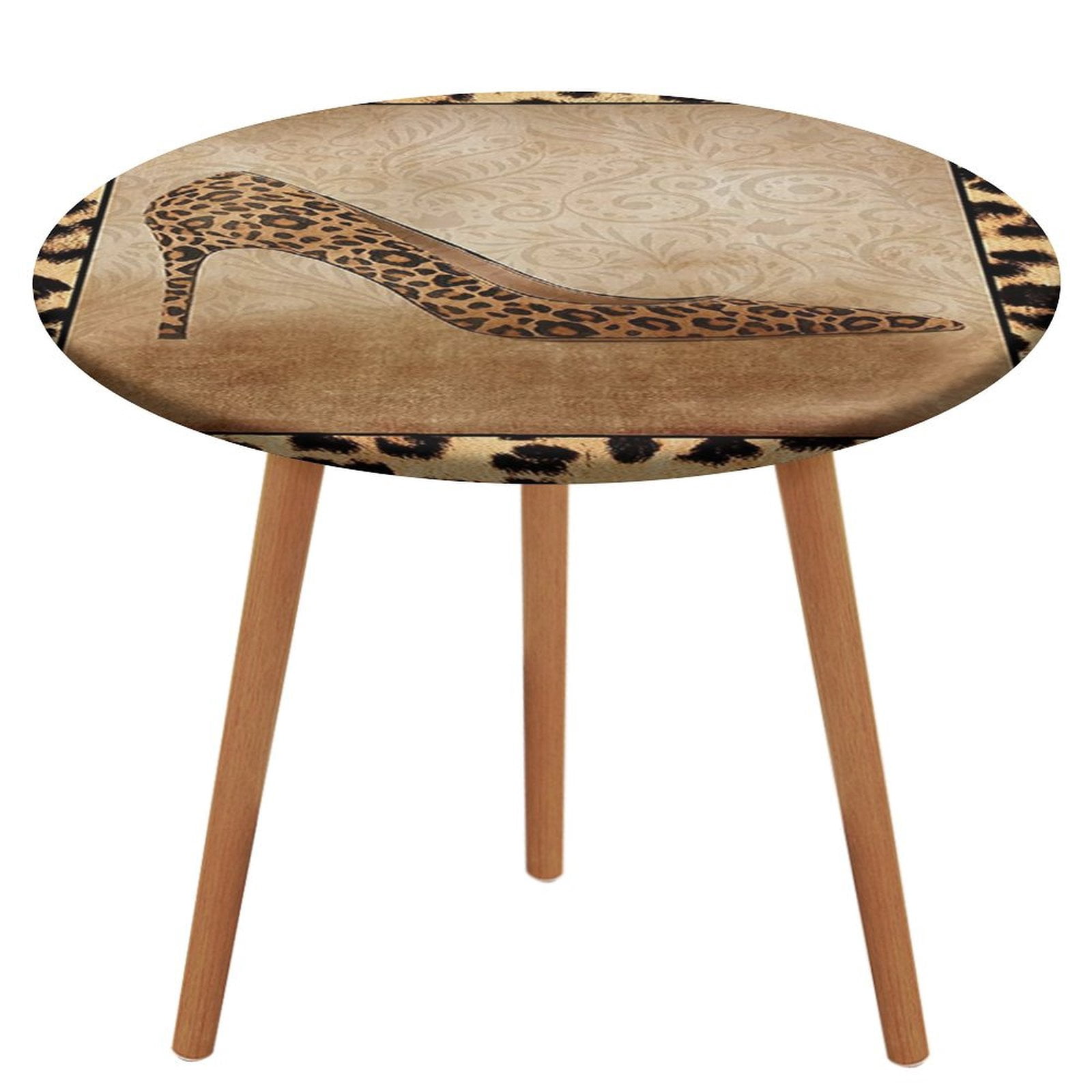 Round Table Cover Kitchen Printed Waterproof Tablecloth Elastic Edged ...