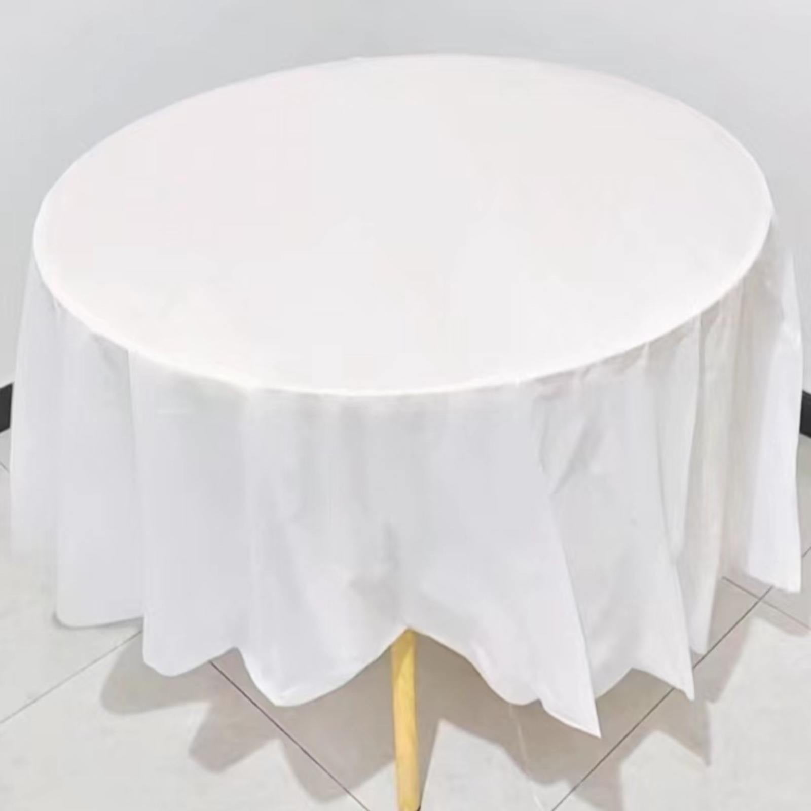 Round Table Cover, White, Round, 213Cm Polyester Antependium Colro ...