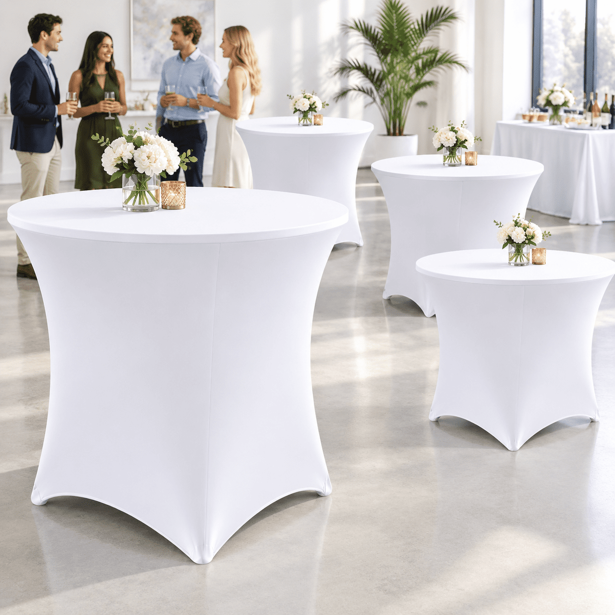 Round Table Covers - 6 Pack 60x30 Inch Cloth White - Walmart.com