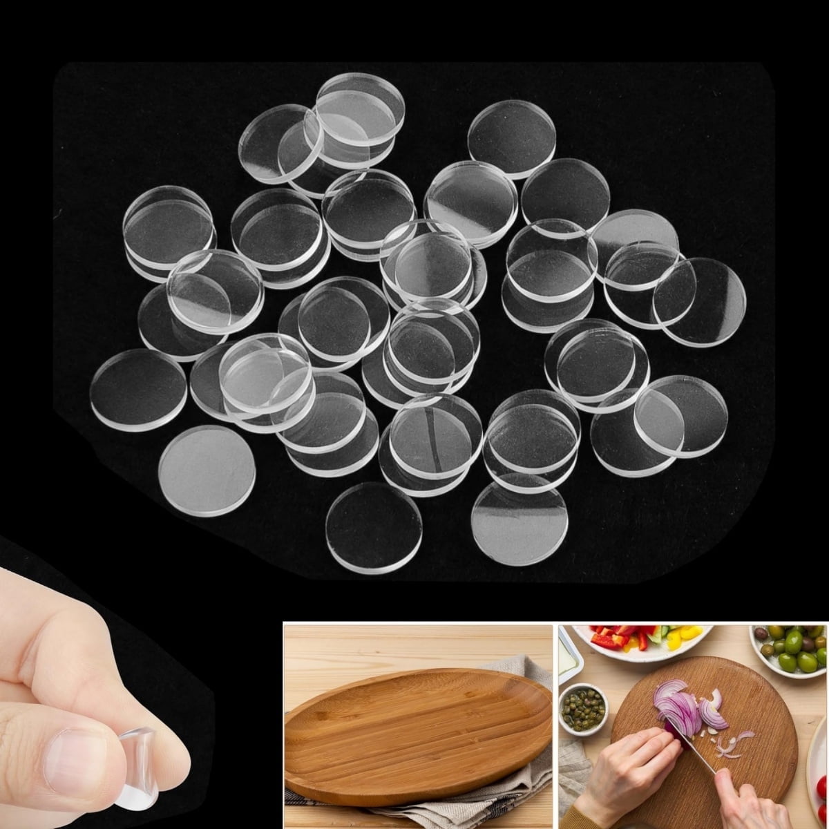 Round Table Pads,QZS Portable Non-Adhesive Rubber Spacers for Home ...