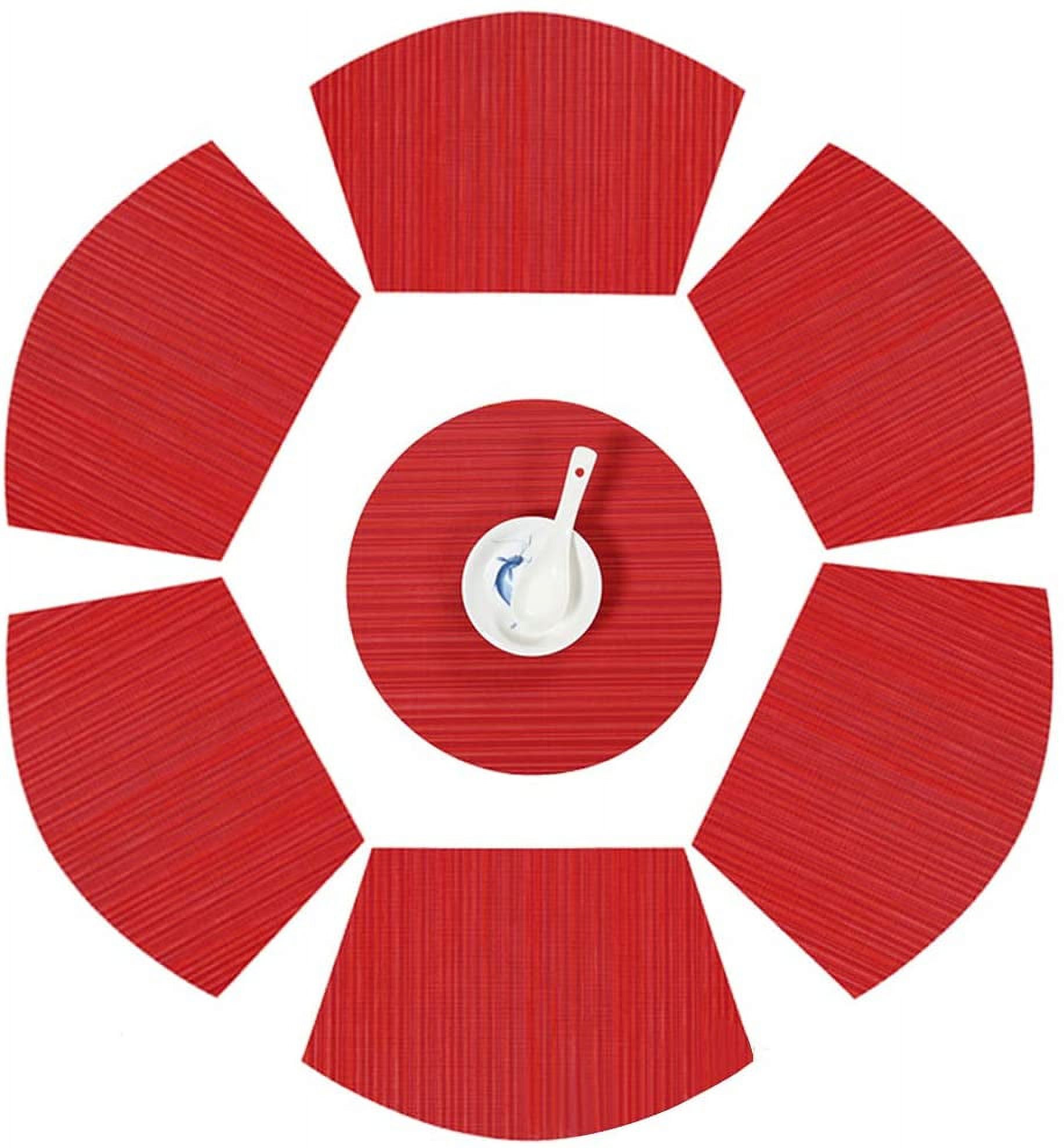 Round Table Placemats Wedge Shaped Place Mat with Centerpiece Round Mat ...