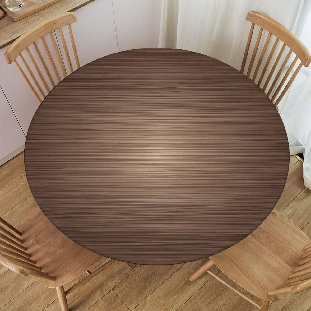 Round Table Top Cover Aged Wooden Planks Texture Vertically Striped ...