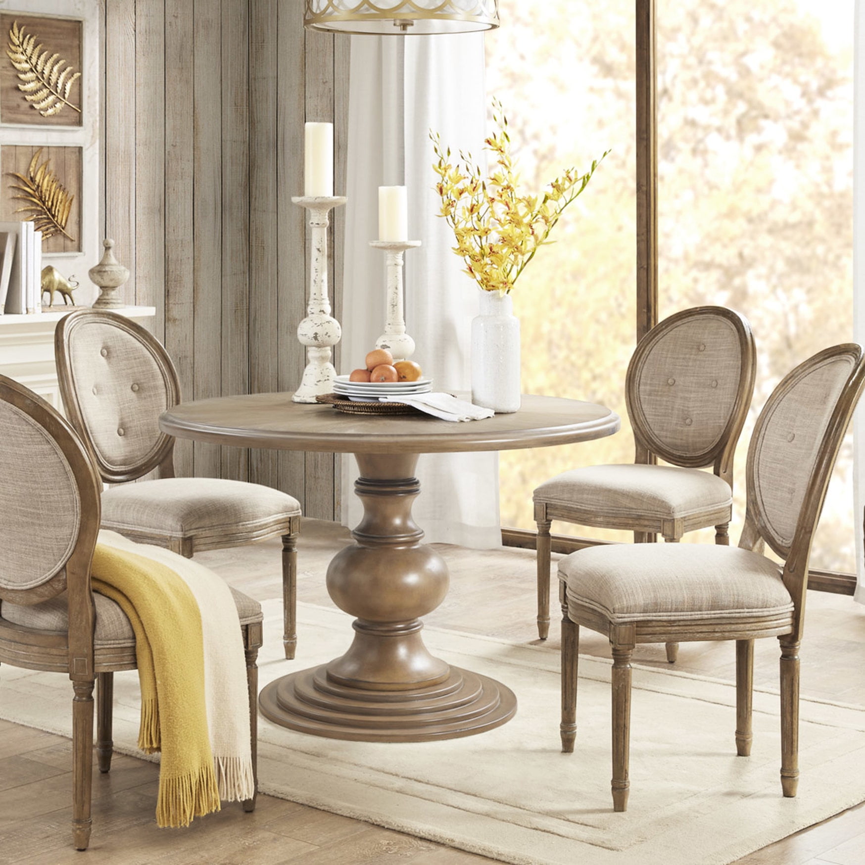 Round Table with Unique Design / 46" Dia, Wood and MDF Construction ...