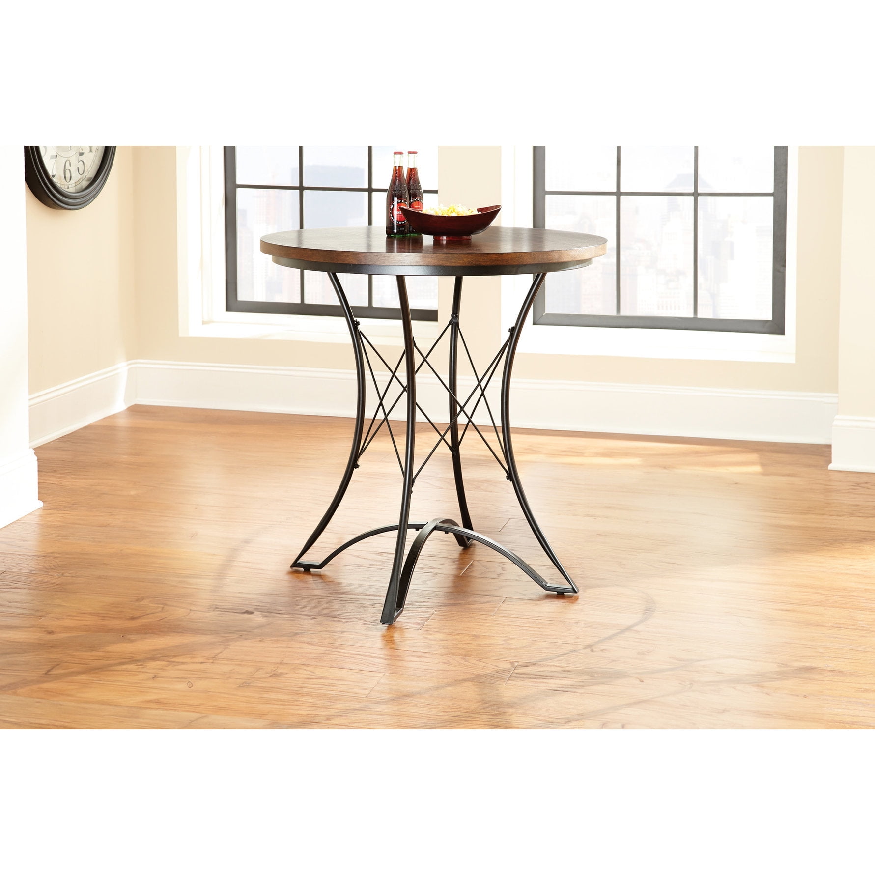 Round Table with Veneer Top+Decorative Metal Frame”-“Hotel Lobbies ...