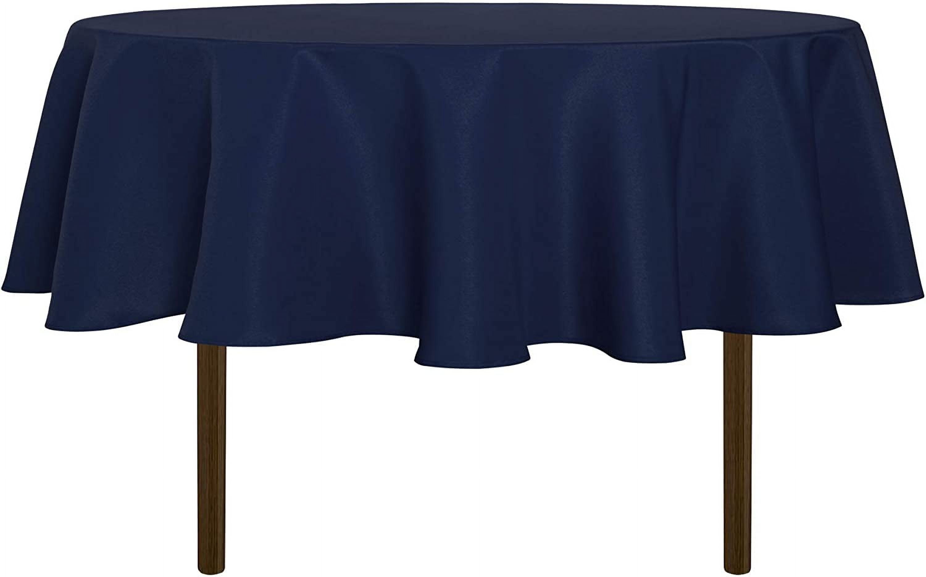 Round Tablecloth 90 Inch Black, Stain and Wrinkle Resistant Table Cloth ...