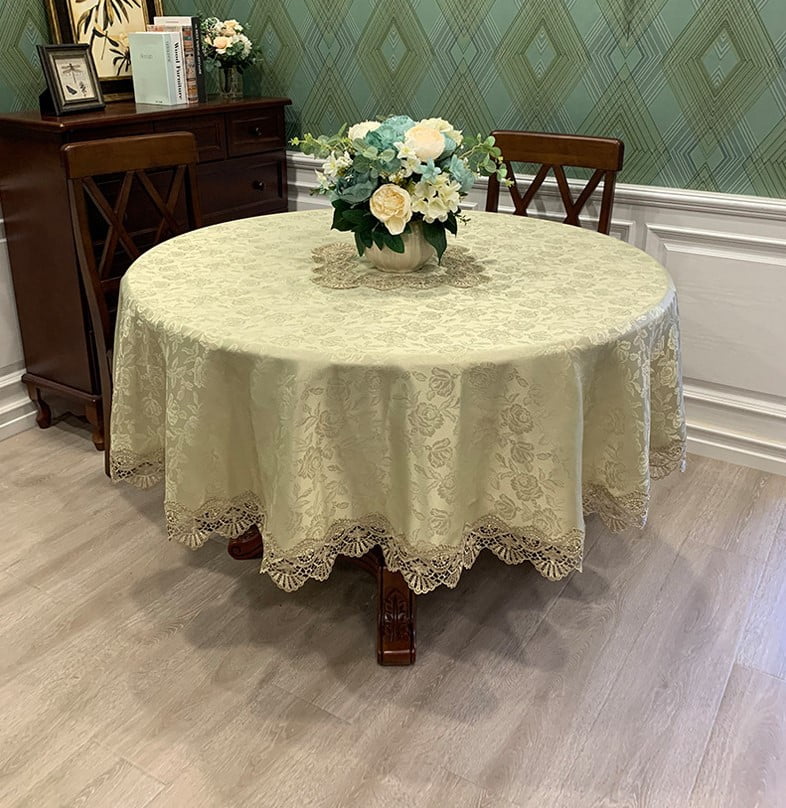 Round Tablecloth Lace Rustic Macrame Embroidered Table Cloths Coffee ...