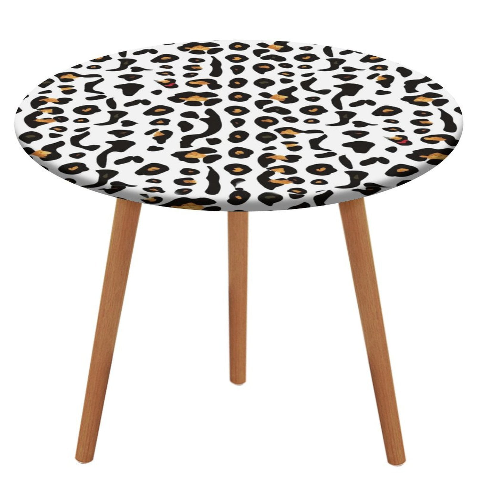 Round Tablecloth Leopard Print Pattern Waterproof Elastic Table Clothes ...