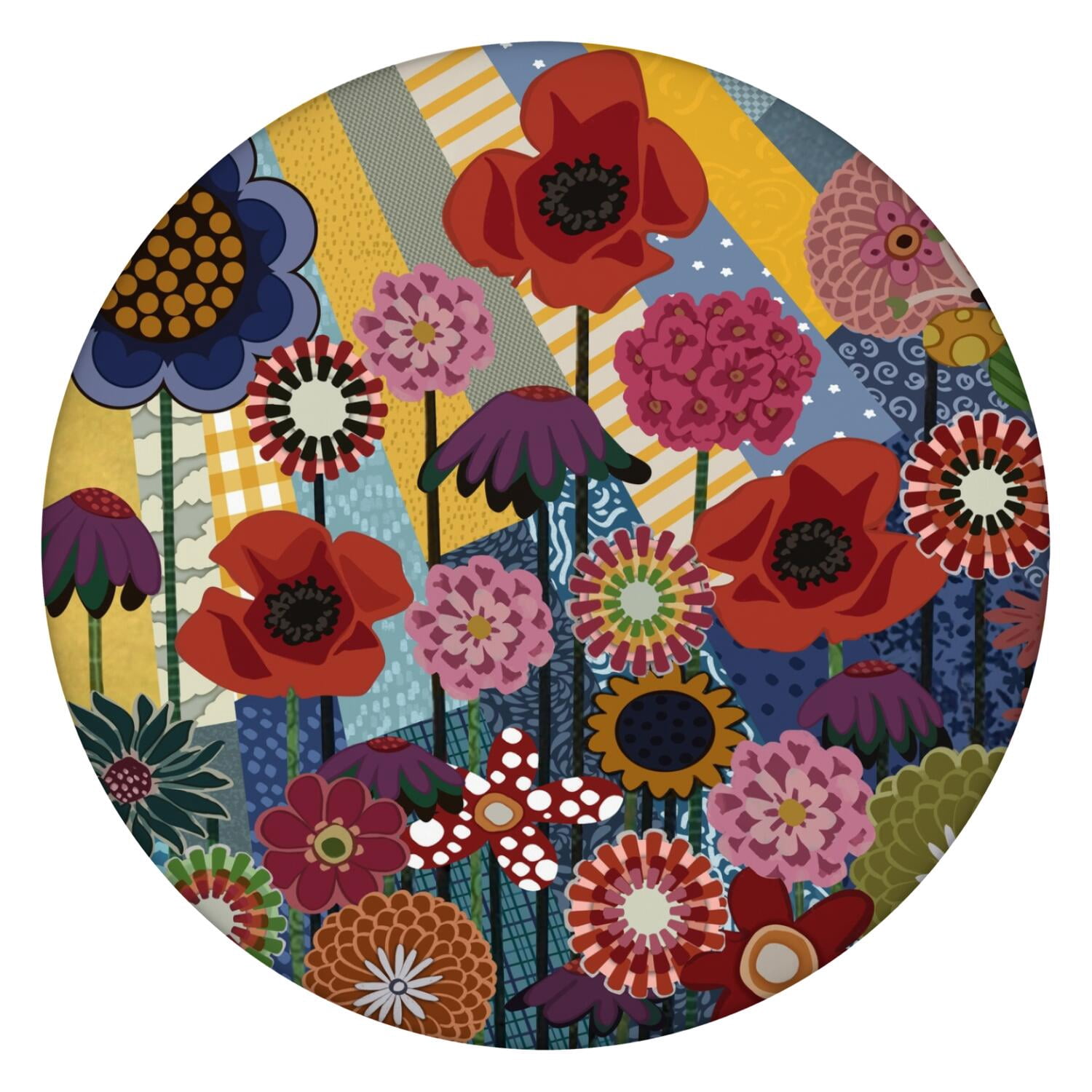 Round Tablecloth Romantic Aesthetic Floral Design, Elastic Waterproof ...