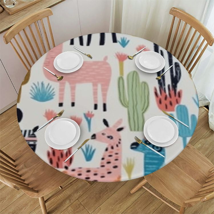 Round Tablecloth Round Tablecloth with , Oil Proof Table Cloth Wipe ...