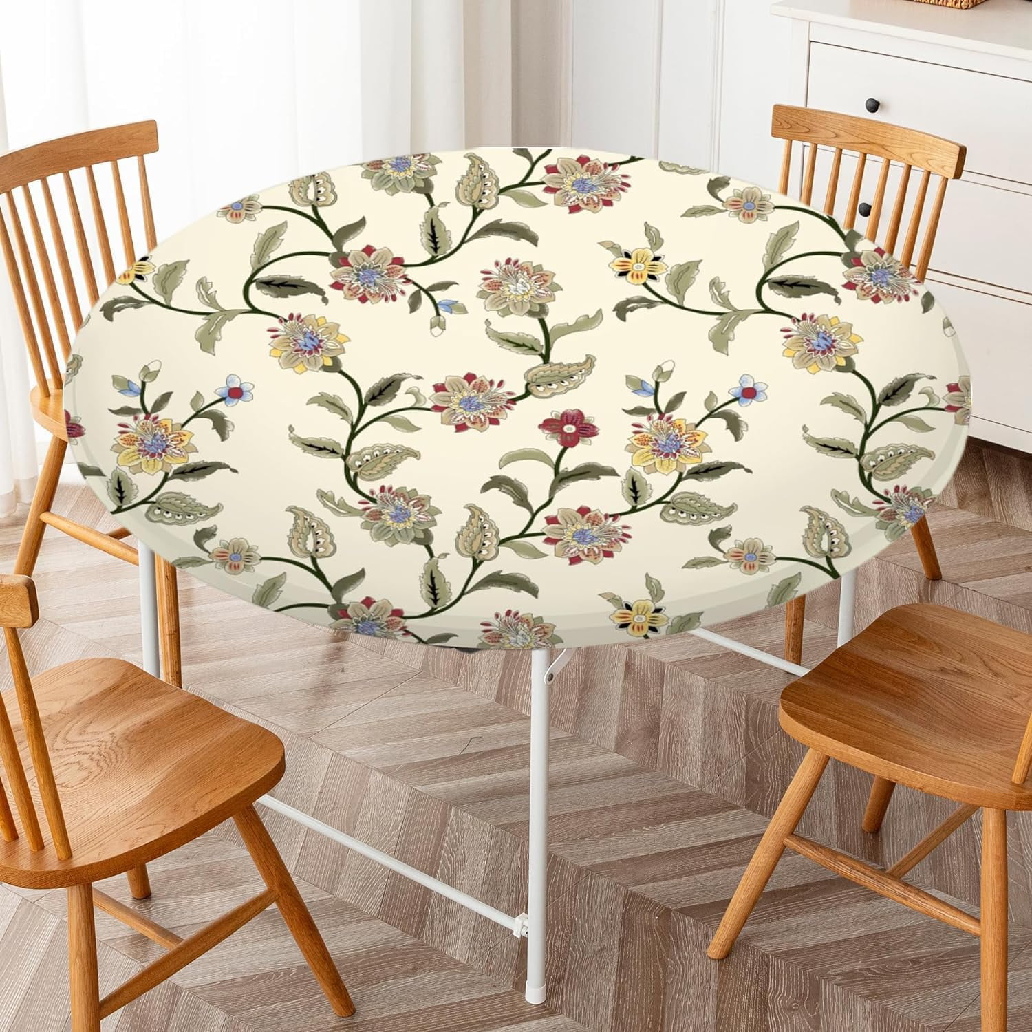 Round Tablecloth Stretch Round Fitted Tablecloth with Elastic Spandex ...