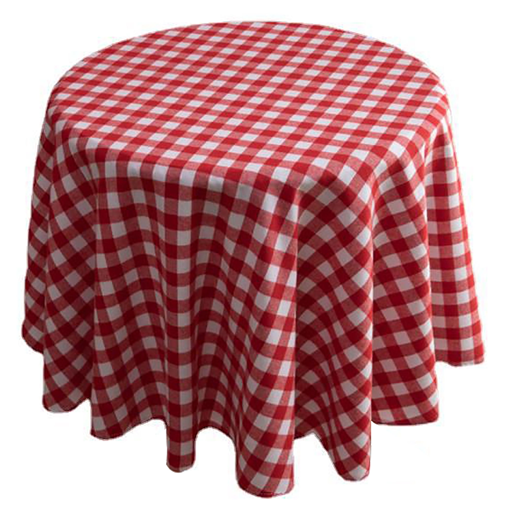 Round Tablecloth,red And White Checkered Tablecloth Reusable,cotton ...