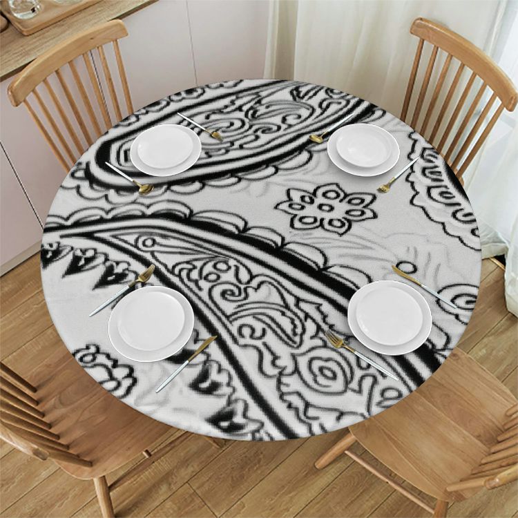 Round Tablecloth with , Style Textures, Suitable for Restaurant Kitchen ...