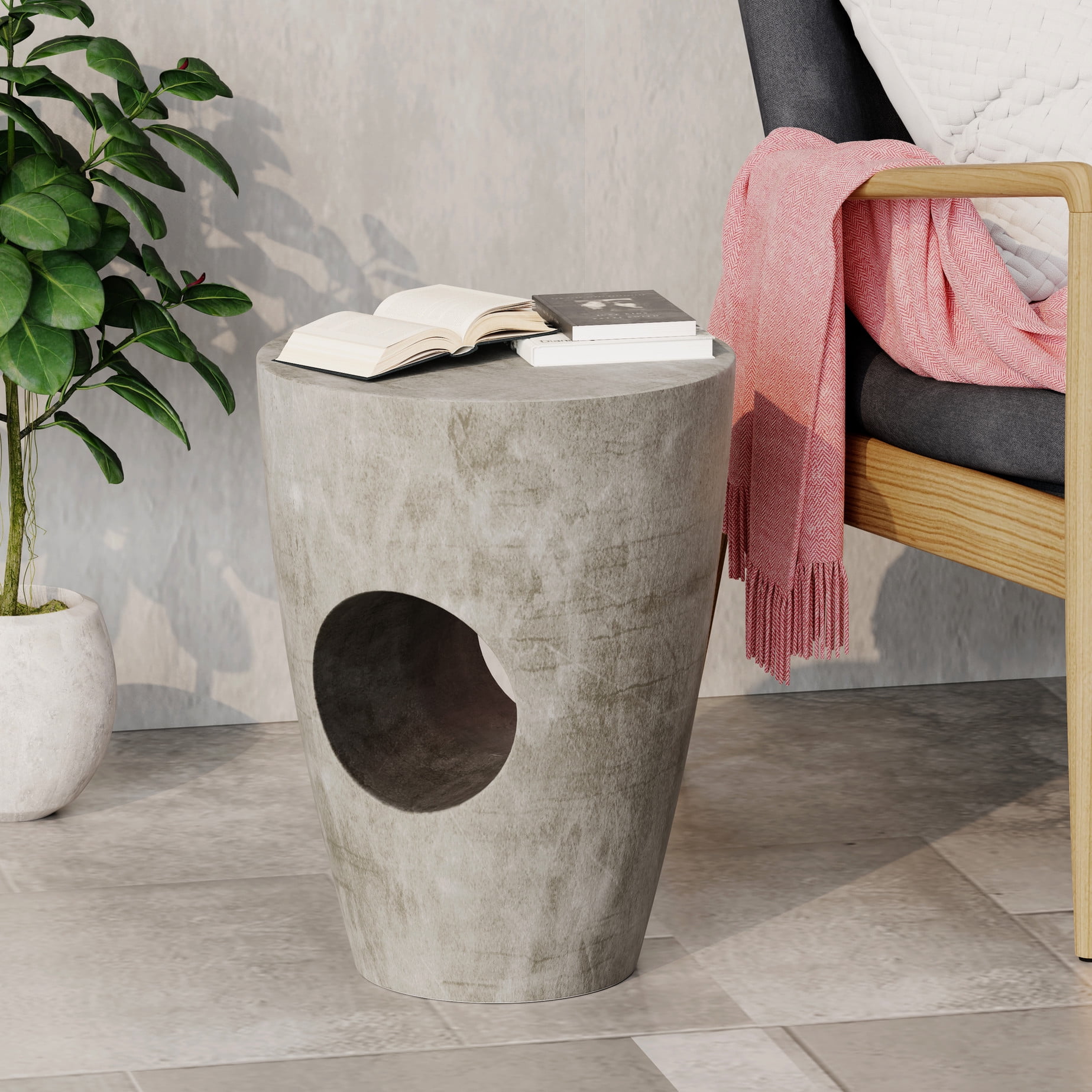 Round Tabletop Outdoor Side Table / Perfect for Chilled Beverages ...