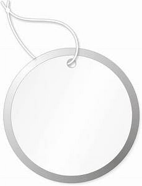 Round Tags with Metal Rims, 1-1/4 inch, White with Knotted String ...