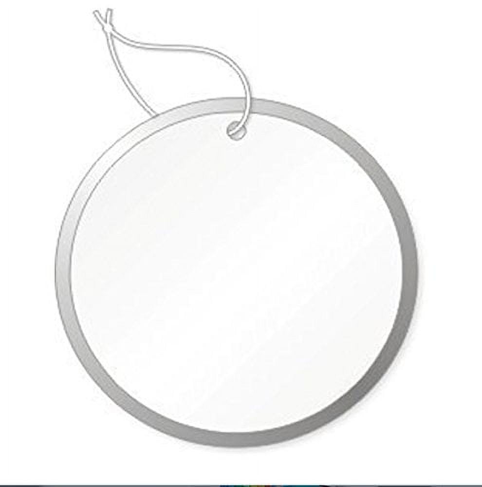 Round Tags with Metal Rims, 2-1/4 inch, White with Knotted String ...