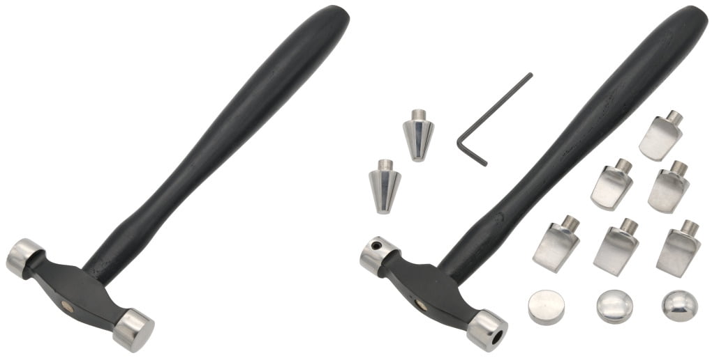 Round Texturing Planishing Hammer & Small Precision Hammer Set W/ 11 ...