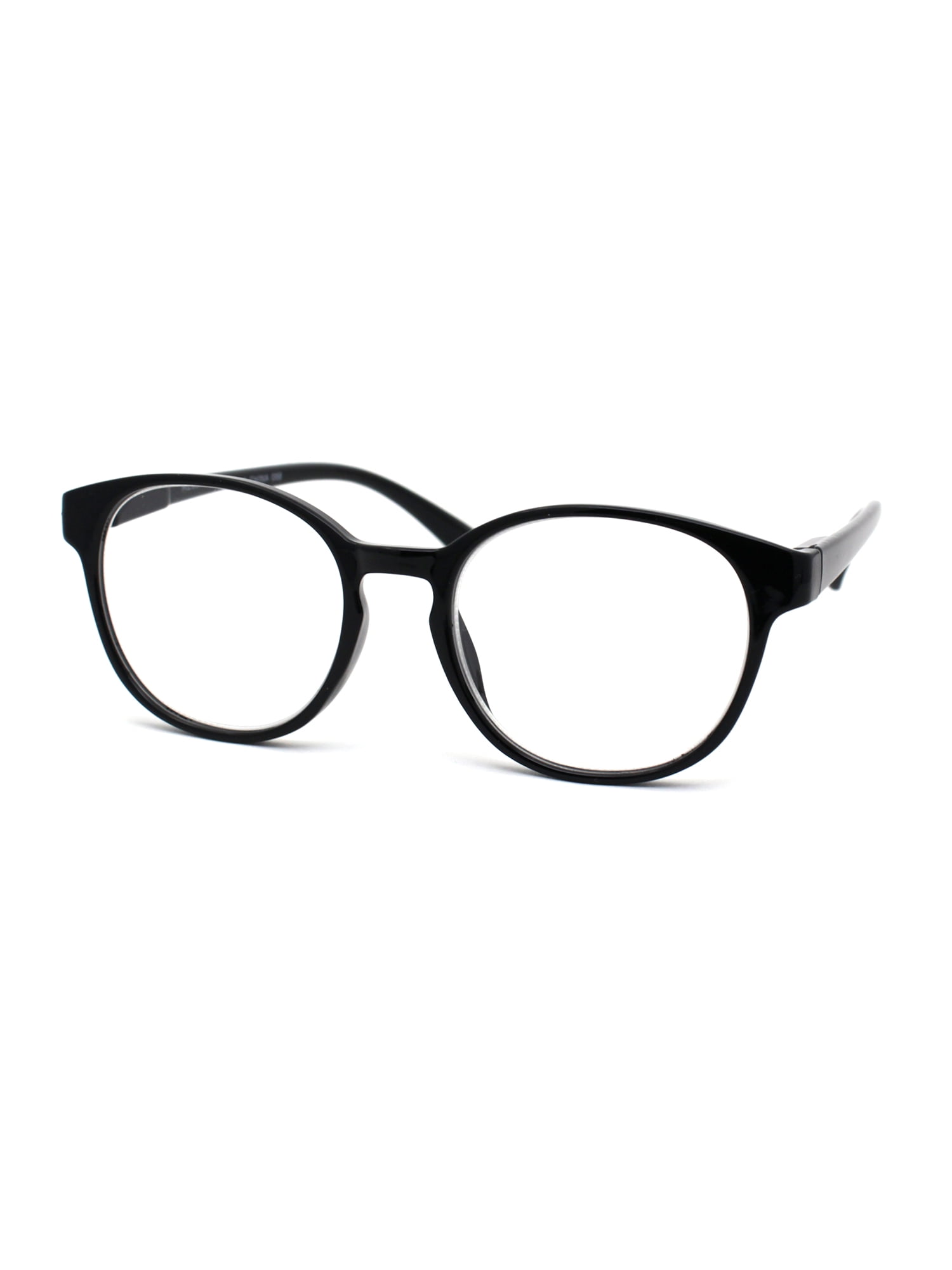 Round Thin Keyhole Horn Rim Plastic Reading Glasses Black +2.5 ...