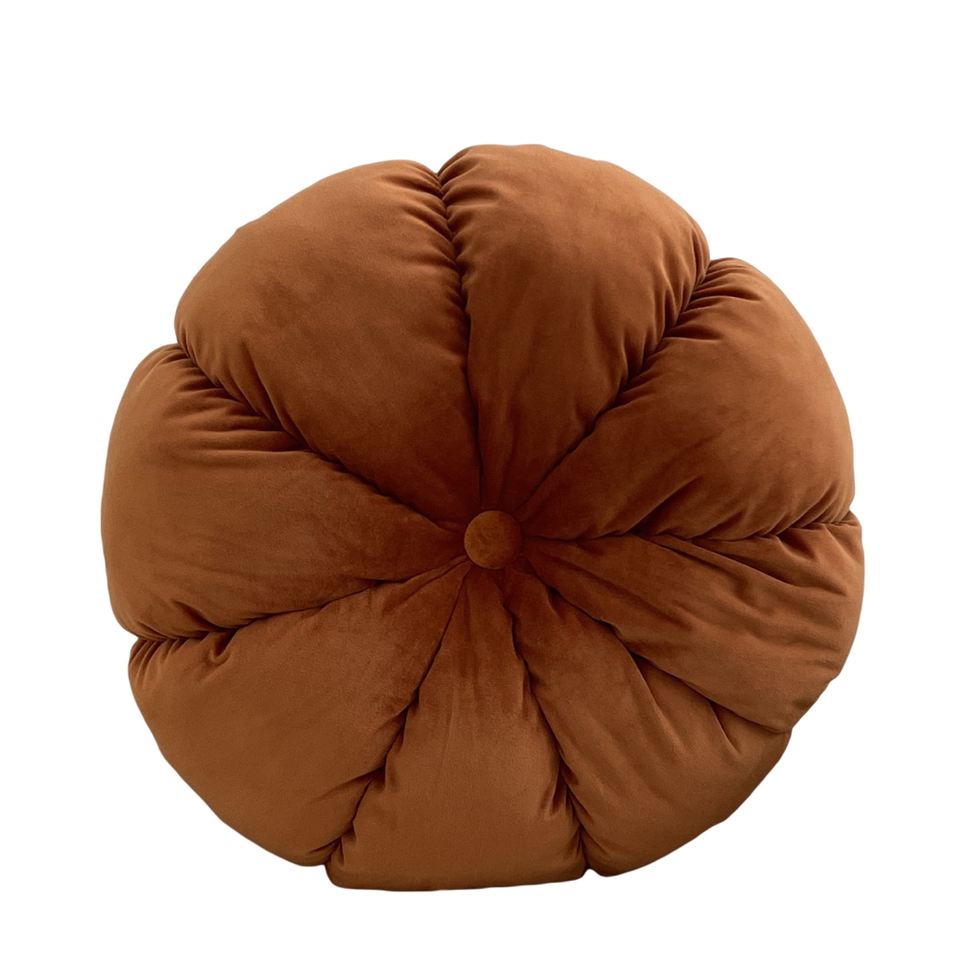 Round Throw Pillow Decorative Velvet Floor Pillows Small Pumpkin ...
