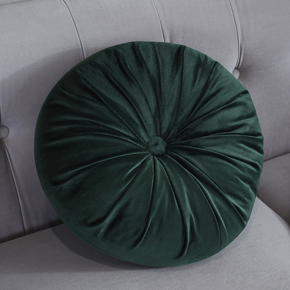 Round Throw Pillow Velvet Pleated Round Pillow Cushion Pumpkin Circle ...