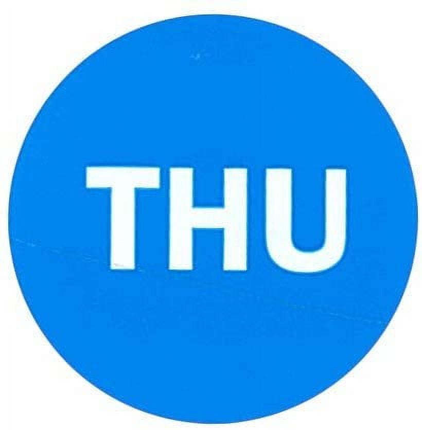 Round Thursday Day of The Week Color Coding Labels 2 Blue Stickers -500 ...
