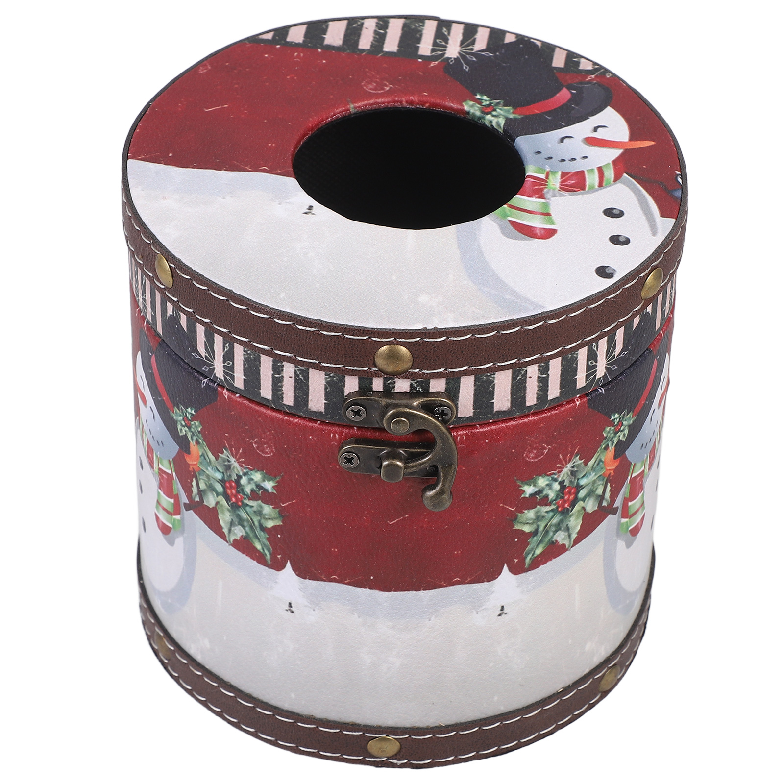Round Tissue Box Desk Holder Boxes Decorate Paper Towel Stand Christmas ...